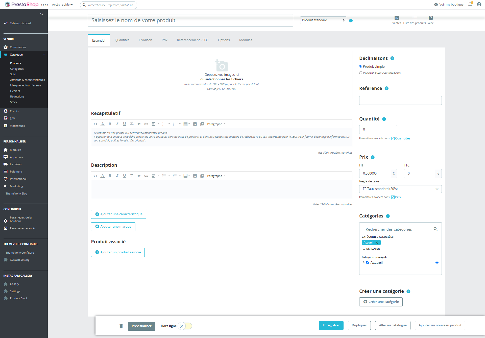 Quelles sont les nouvelles fonctionnalités sur les fiches produits avec Prestashop 8.1 ? - Etowline